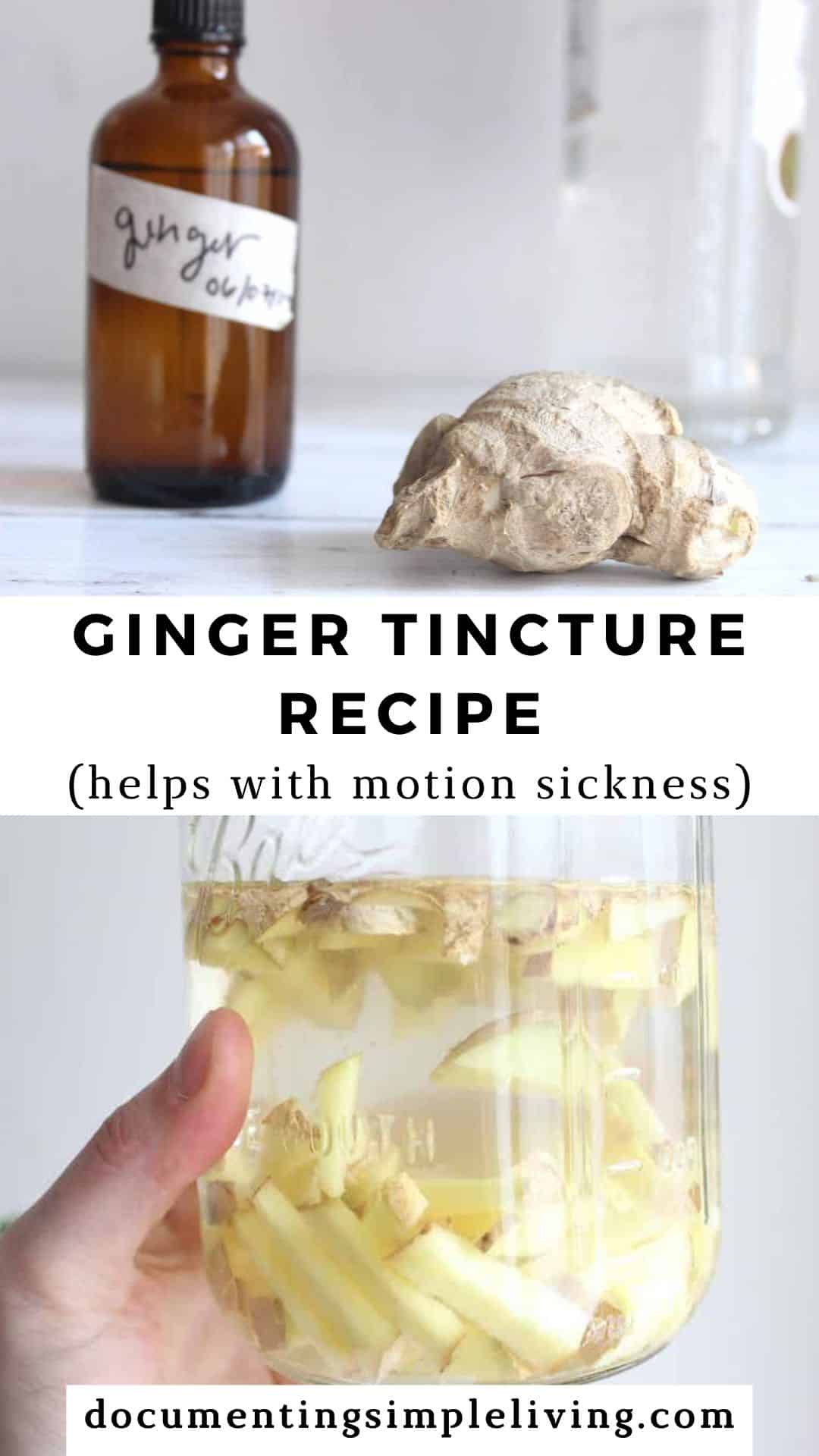 How To Make Ginger Tincture (DIY Herbal Recipe) - Documenting Simple Living