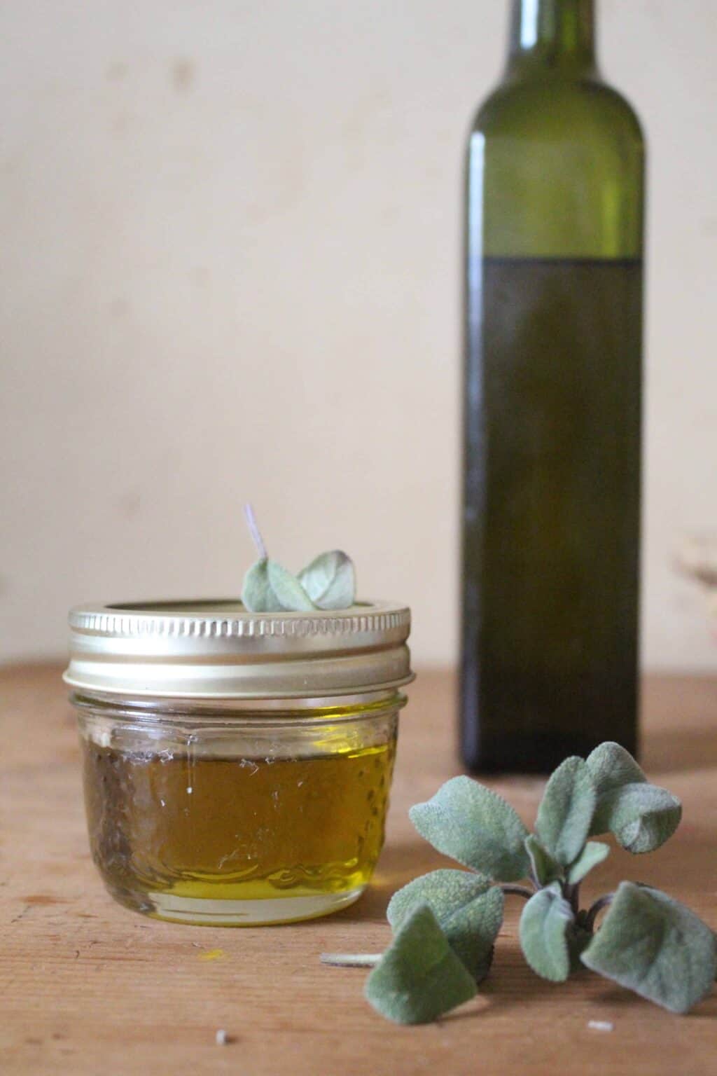 The Easiest Sage Infused Olive Oil - Documenting Simple Living