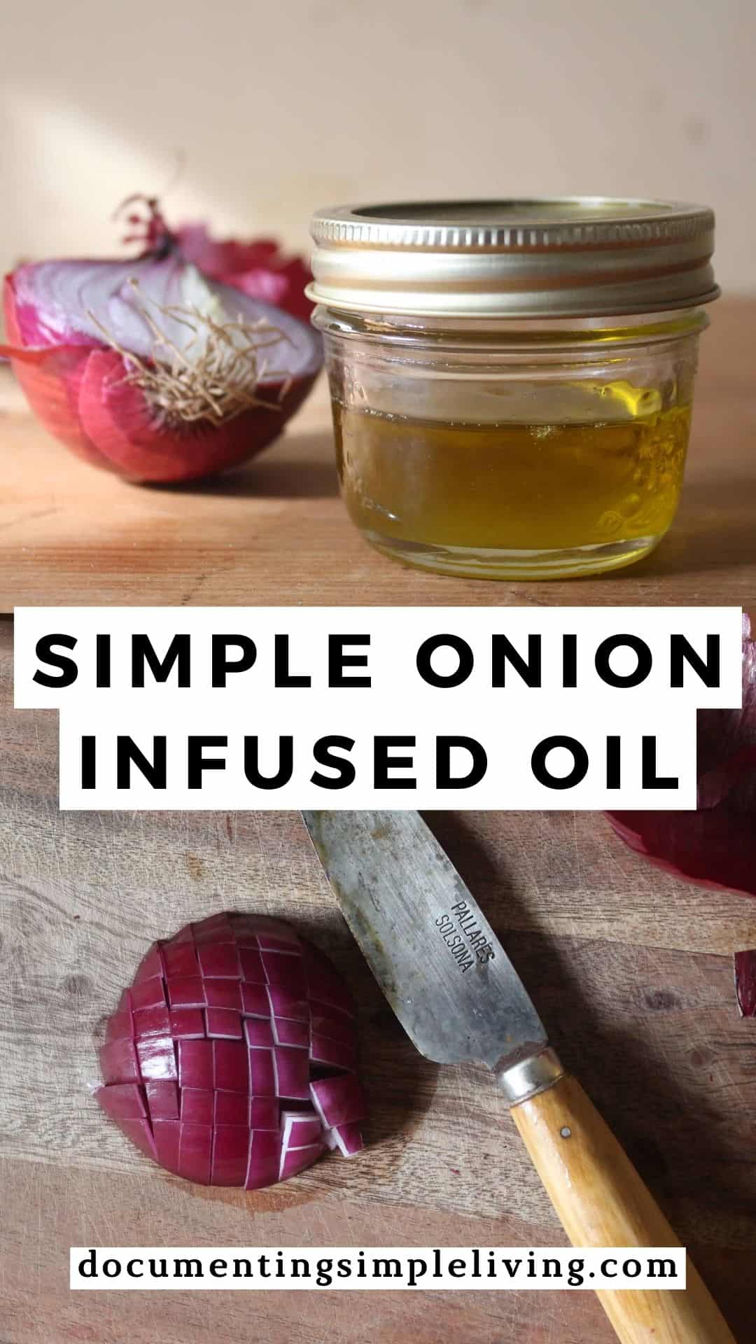 The Easiest Homemade Onion Infused Olive Oil - Documenting Simple Living